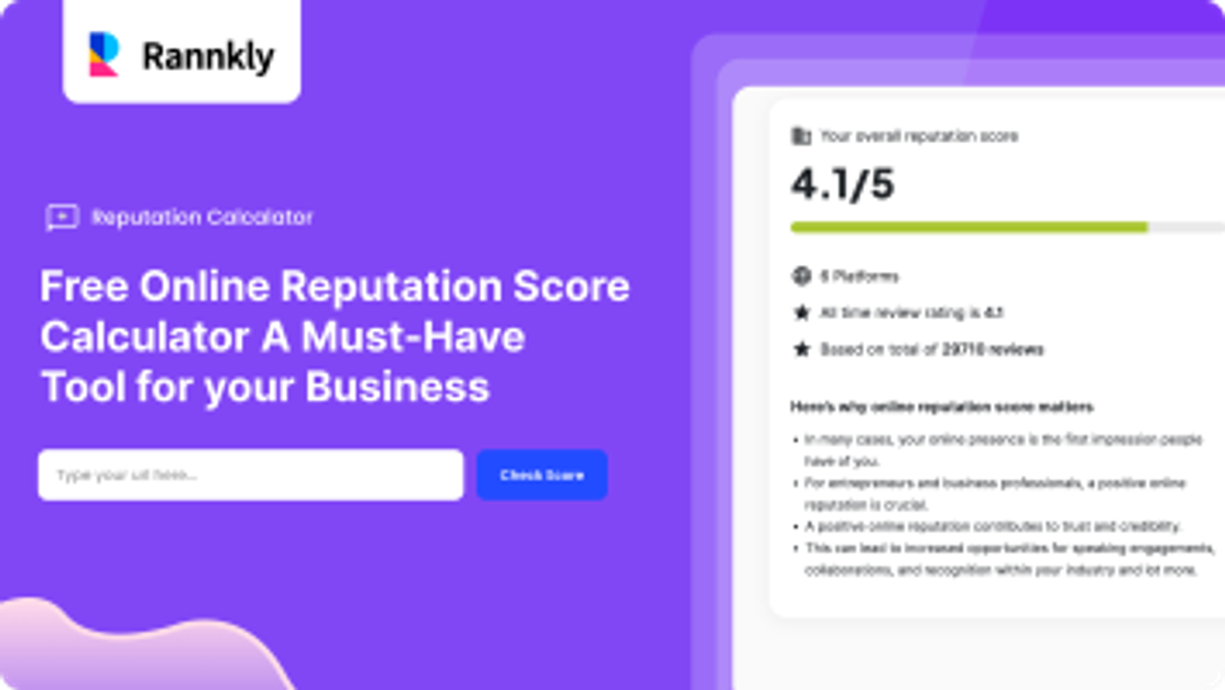 Boost Your Business With Rannkly's Free Online Reputation Score Calculator
